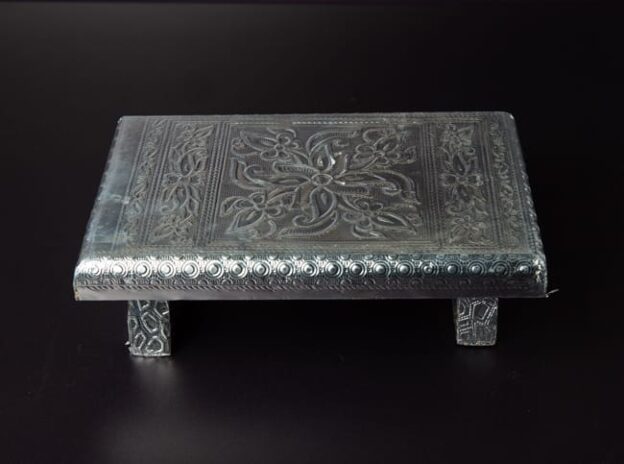 Pooja Peedam Silver Wrapped [Wooden] - Vibi's Little World